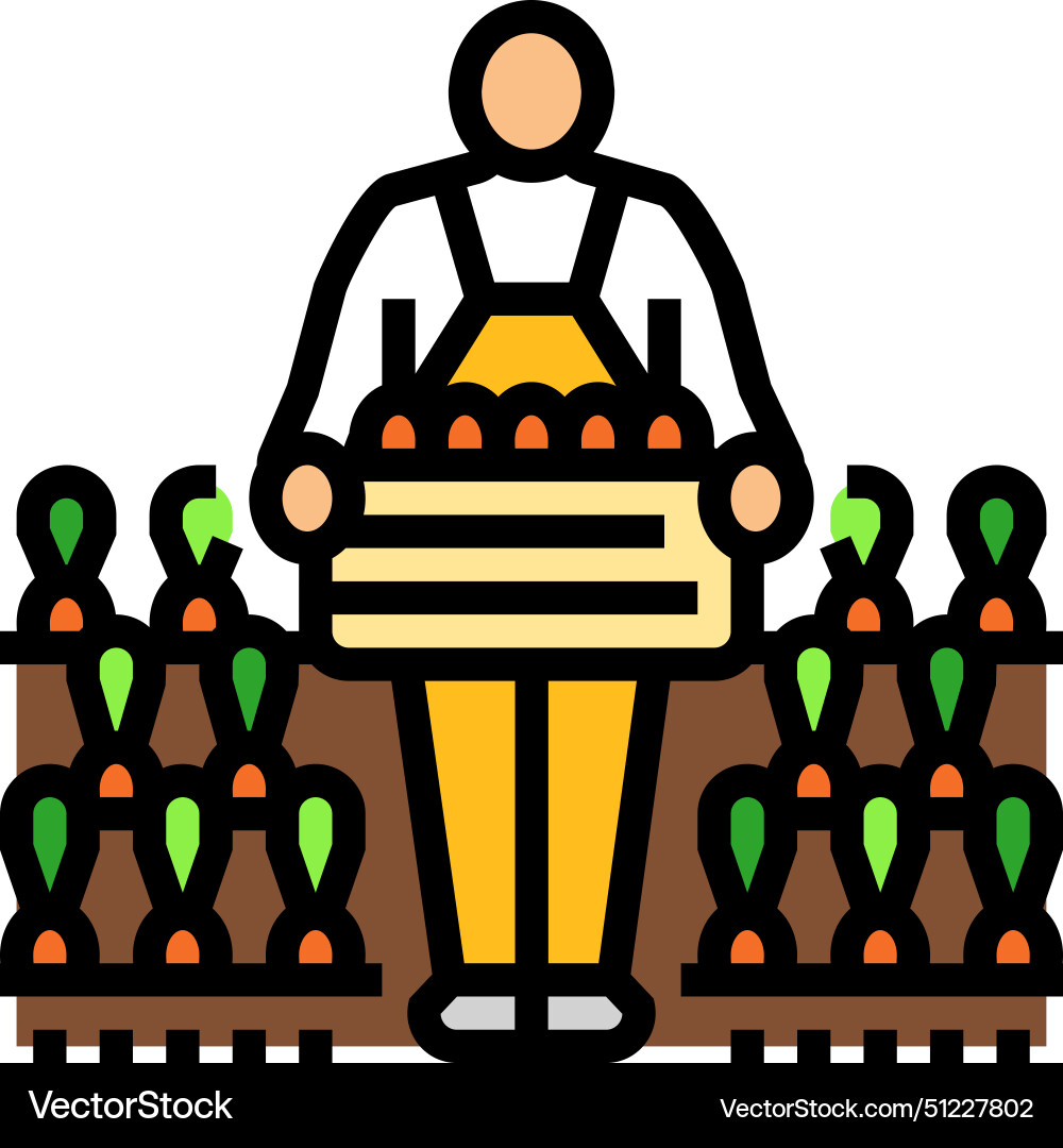 Harvest farmer color icon Royalty Free Vector Image