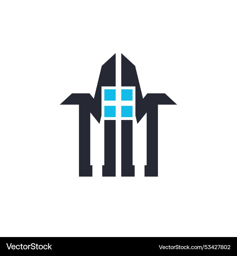 Initials mm house logo design creative letter mm Vector Image