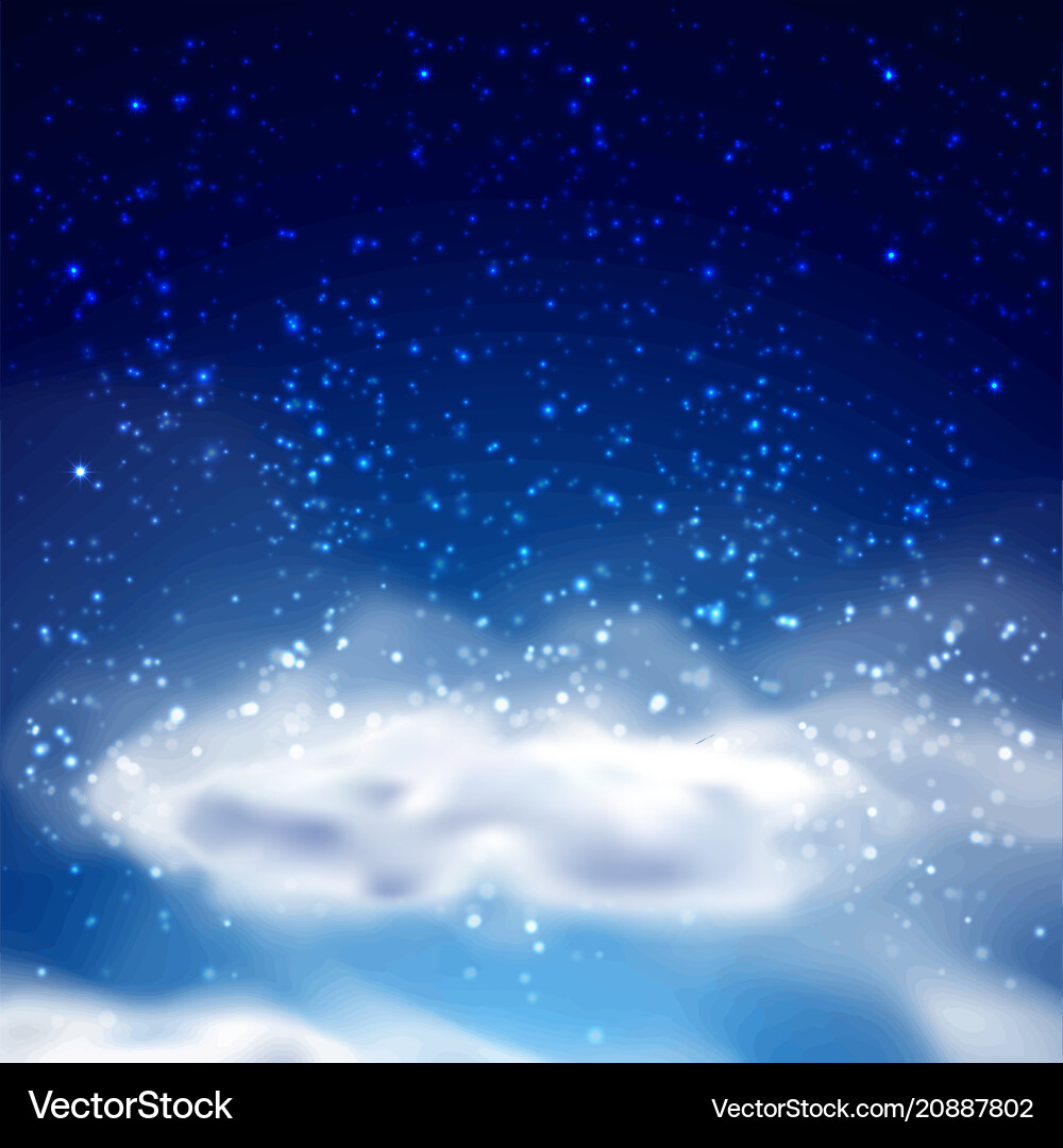 Magic night sky with cloud Royalty Free Vector Image