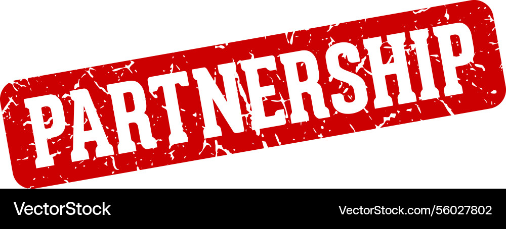 Partnership rectangular sign stamp Royalty Free Vector Image