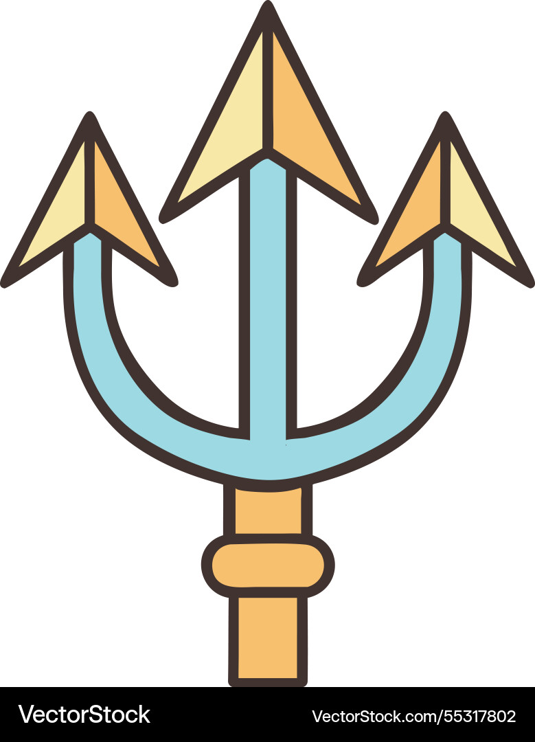 Poseidons trident ancient greek symbol Royalty Free Vector
