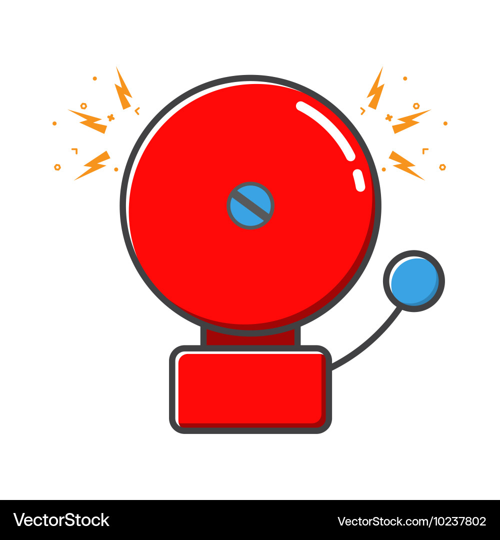 Red ringing alarm bell in retro style Royalty Free Vector
