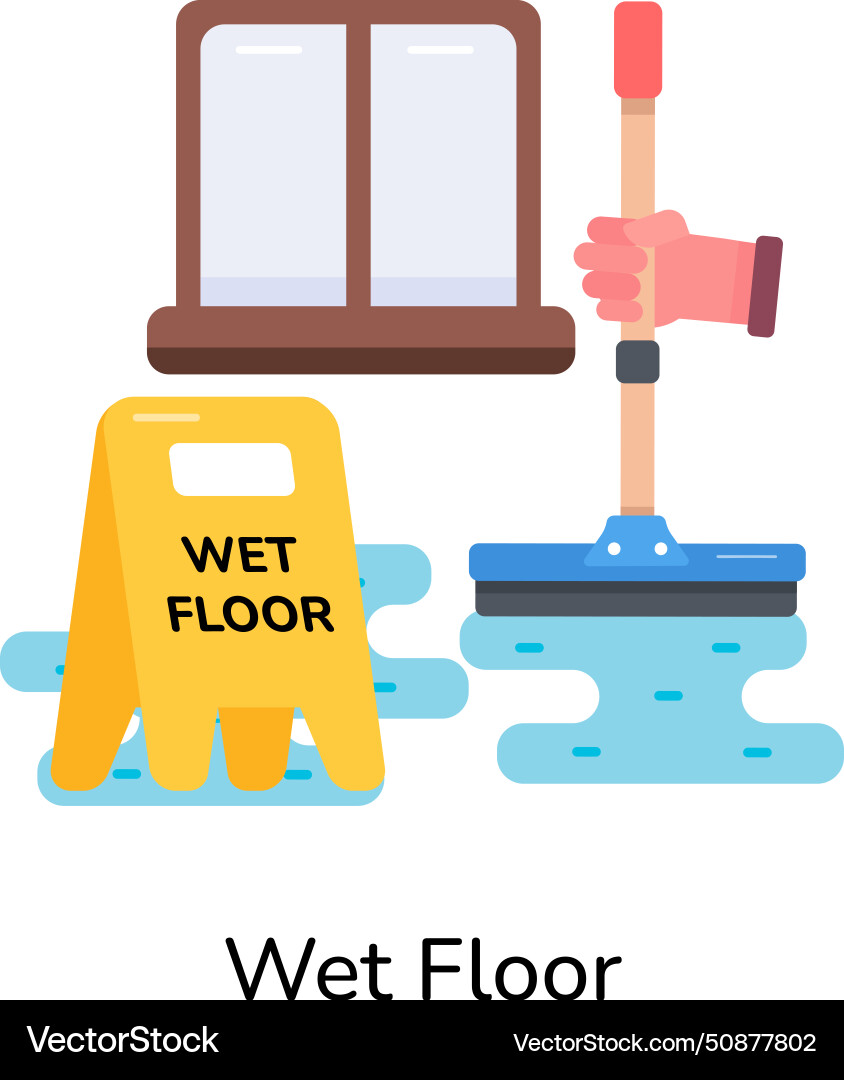 Wet floor Royalty Free Vector Image - VectorStock