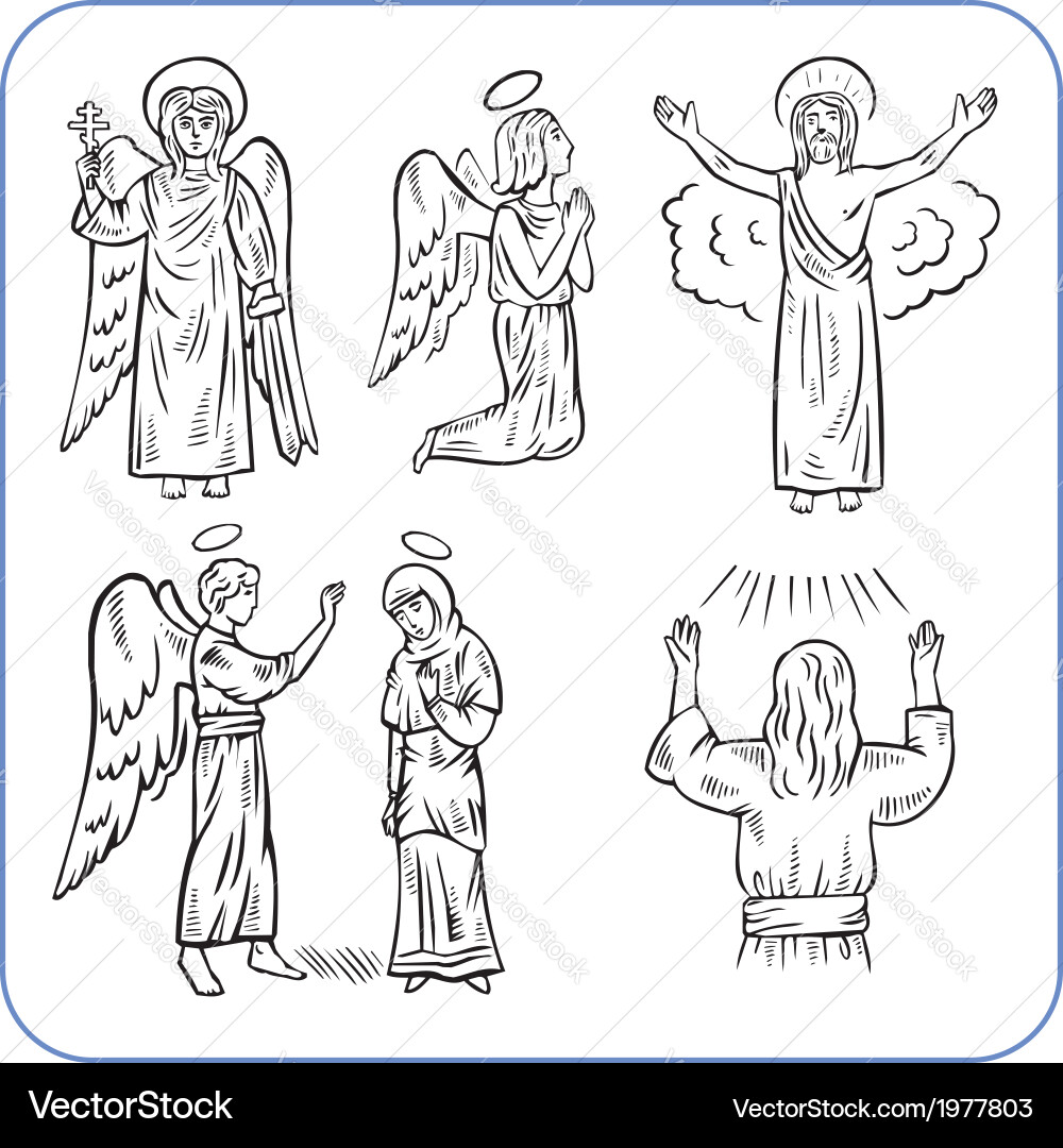 Angels and saints Royalty Free Vector Image - VectorStock