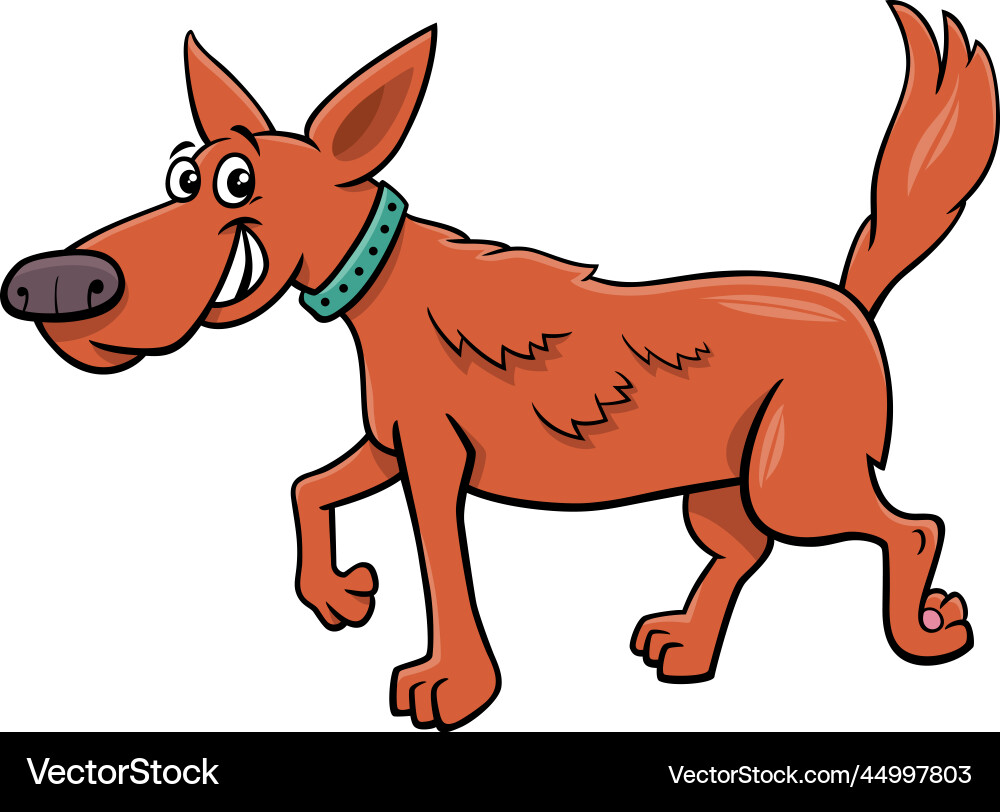 Cartoon brown dog comic animal character Vector Image