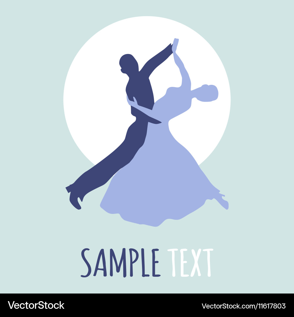 Couple dancing ballroom dance logo Royalty Free Vector Image