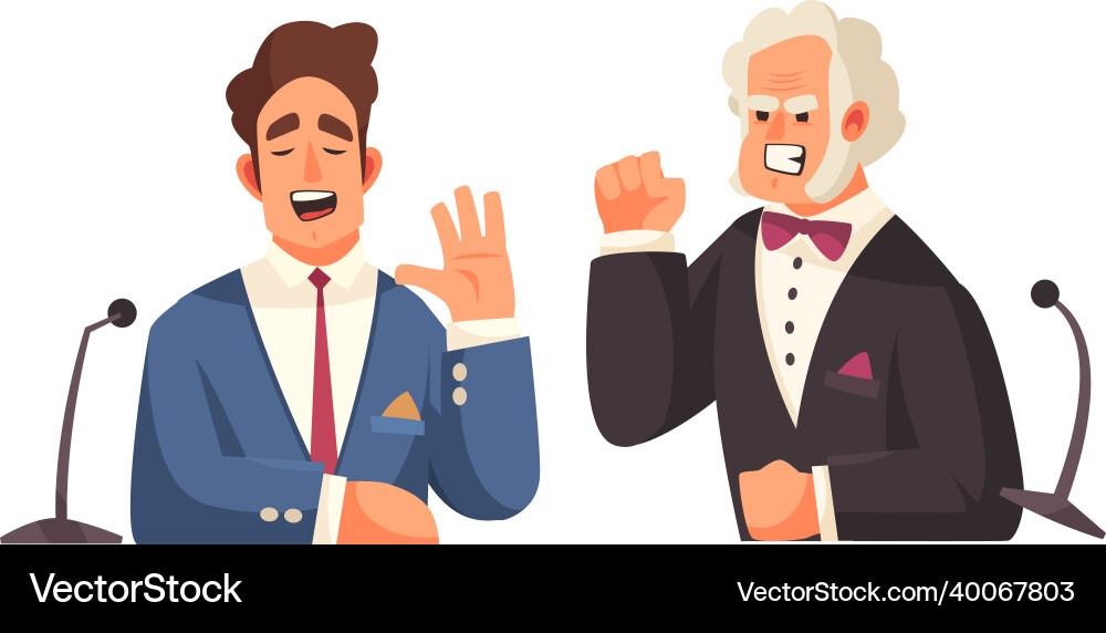 Debate about politics composition Royalty Free Vector Image