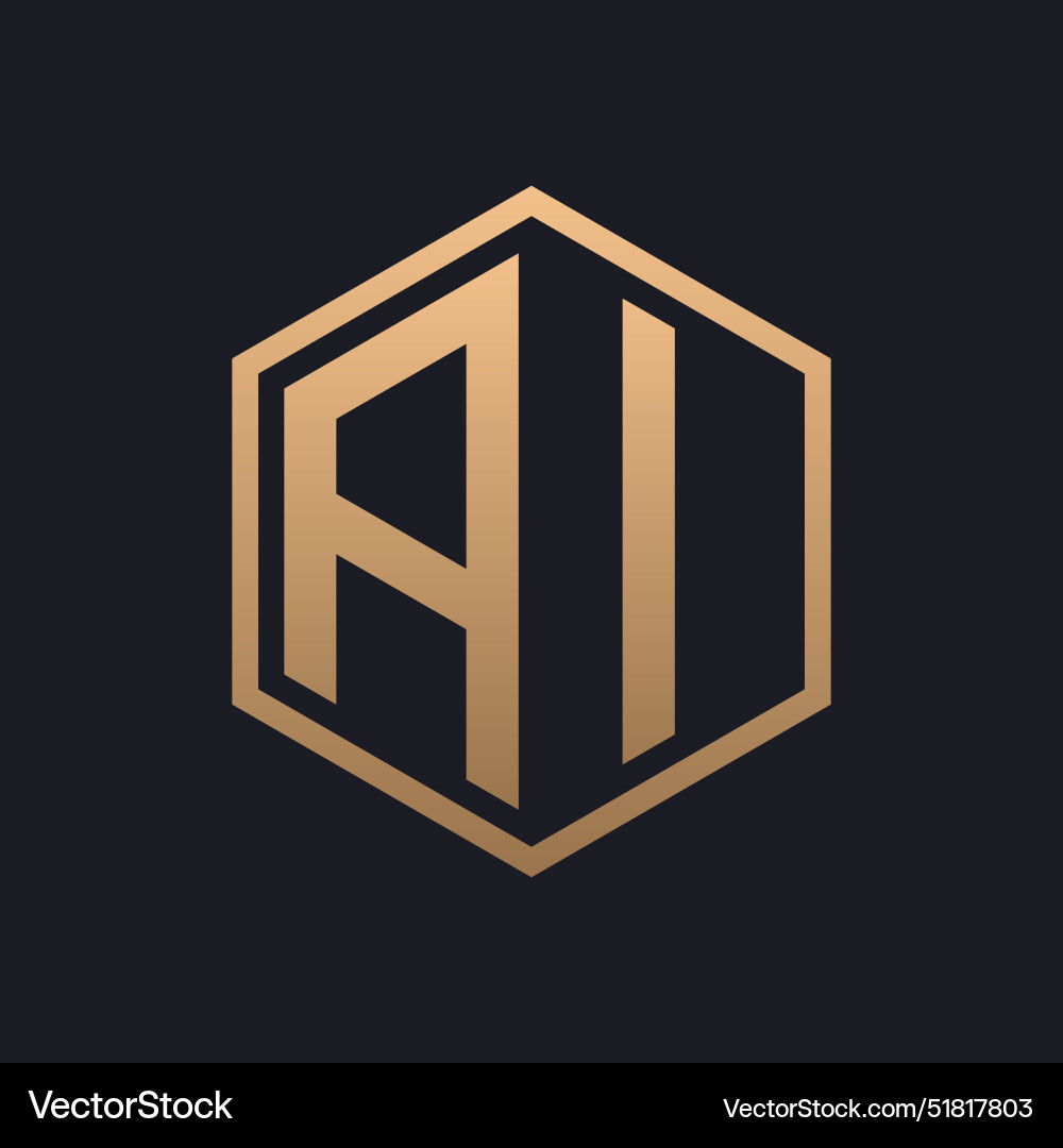 Elegant hexagon letter ai logo design initial Vector Image