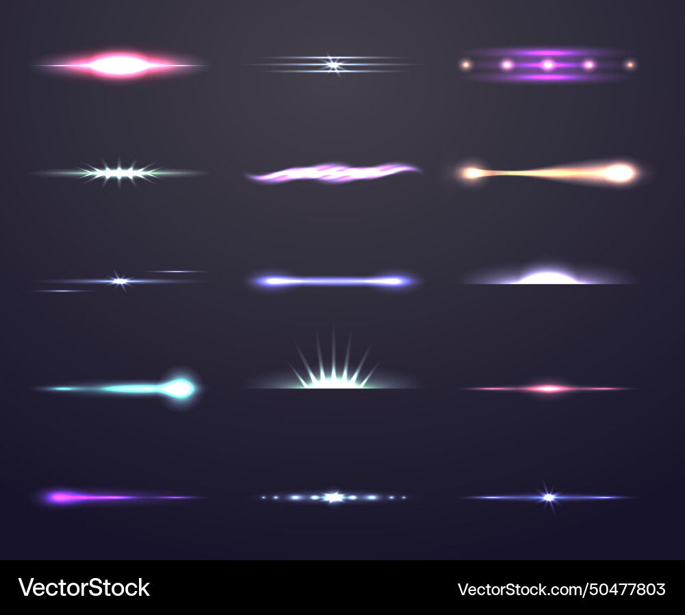 Glow light effect set Royalty Free Vector Image
