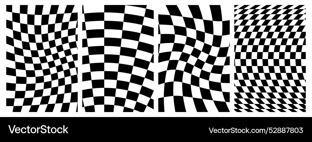 Groovy checkered patterns Royalty Free Vector Image