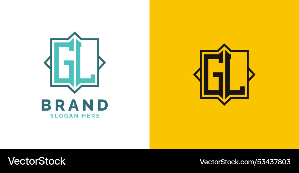 Modern gl monogram logo design initial letter gl Vector Image