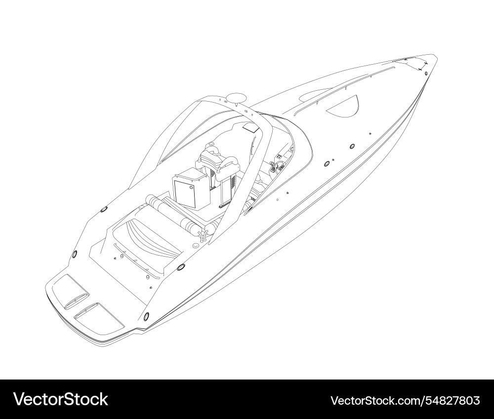 Outline speedboat isolated luxury and expensive Vector Image