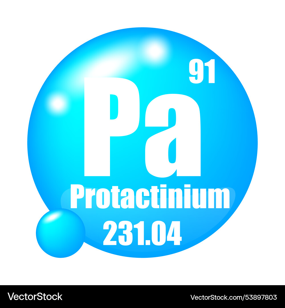 Pa icon protactinium element atomic number 91 Vector Image