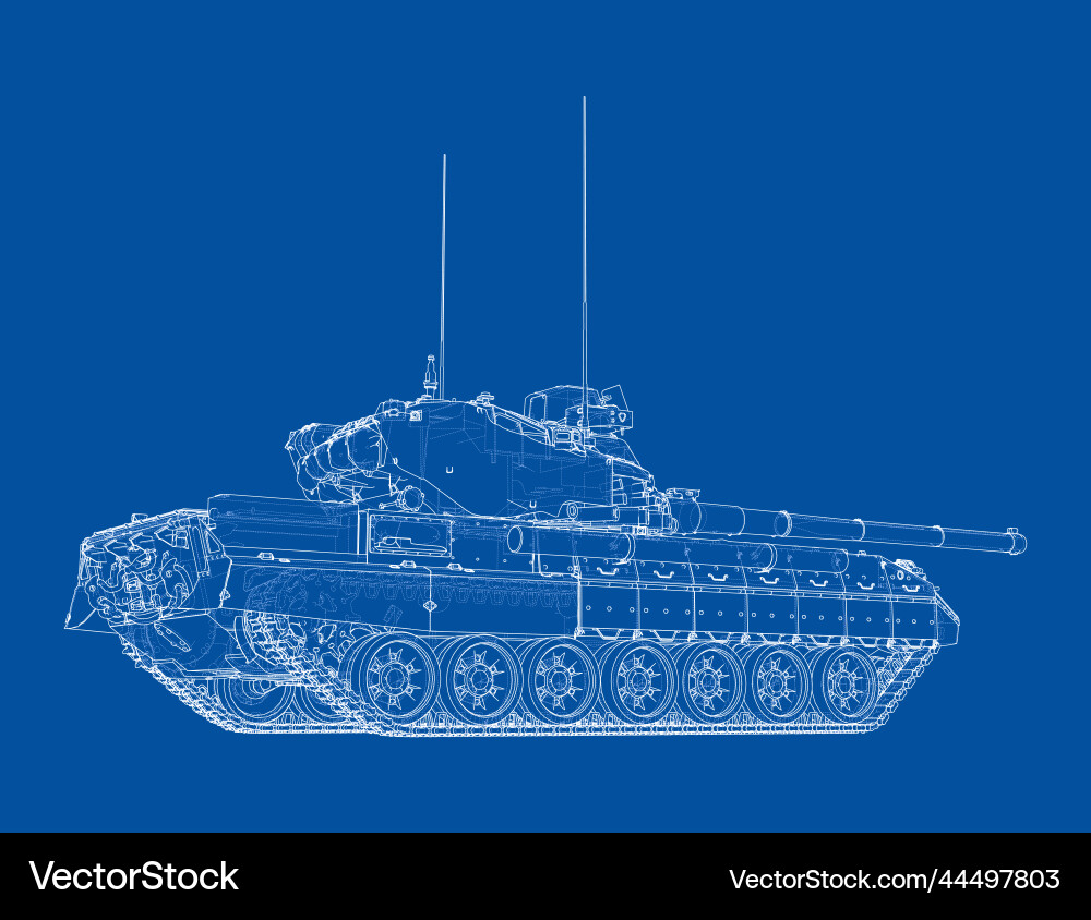 Tank rendering of 3d Royalty Free Vector Image