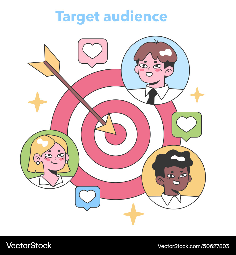 Target audience concept flat Royalty Free Vector Image