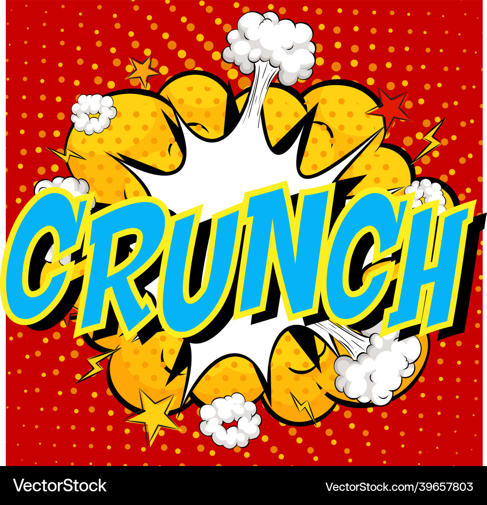 Word crunch on comic cloud explosion background Vector Image