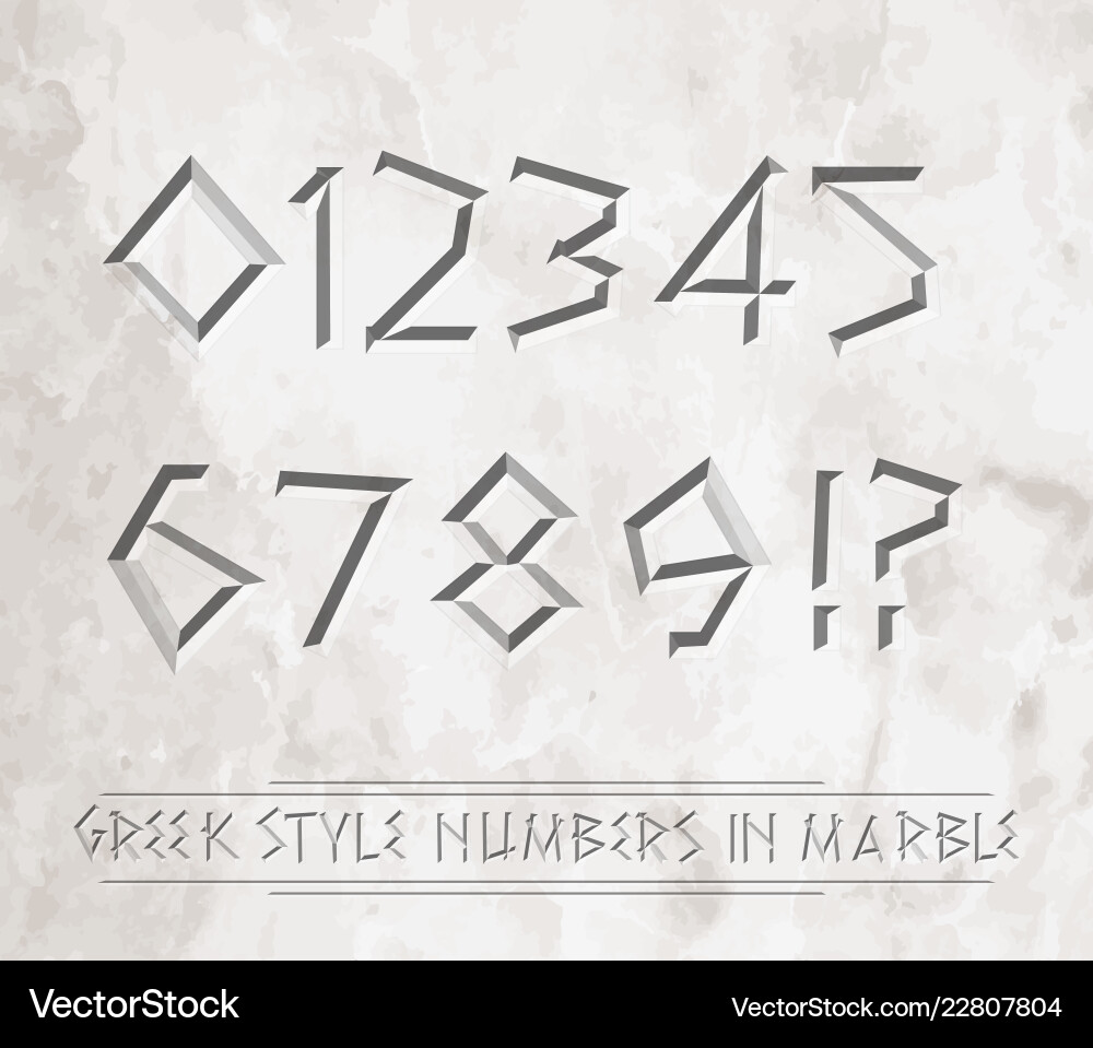 Ancient Greek Marble Letters Royalty Free Vector Image