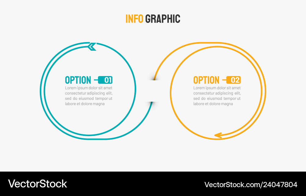 Business infographic design arrow with 2 options Vector Image