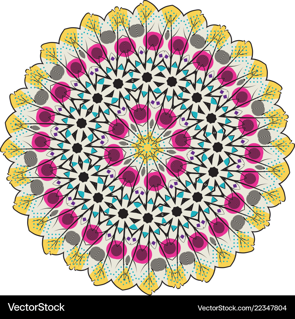Colorful mandala design Royalty Free Vector Image
