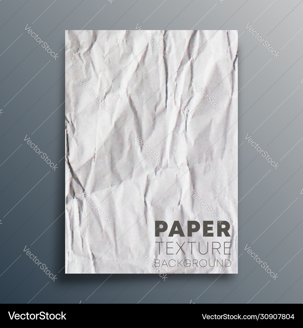 Crinkled Paper Texture Background Royalty Free Vector Image