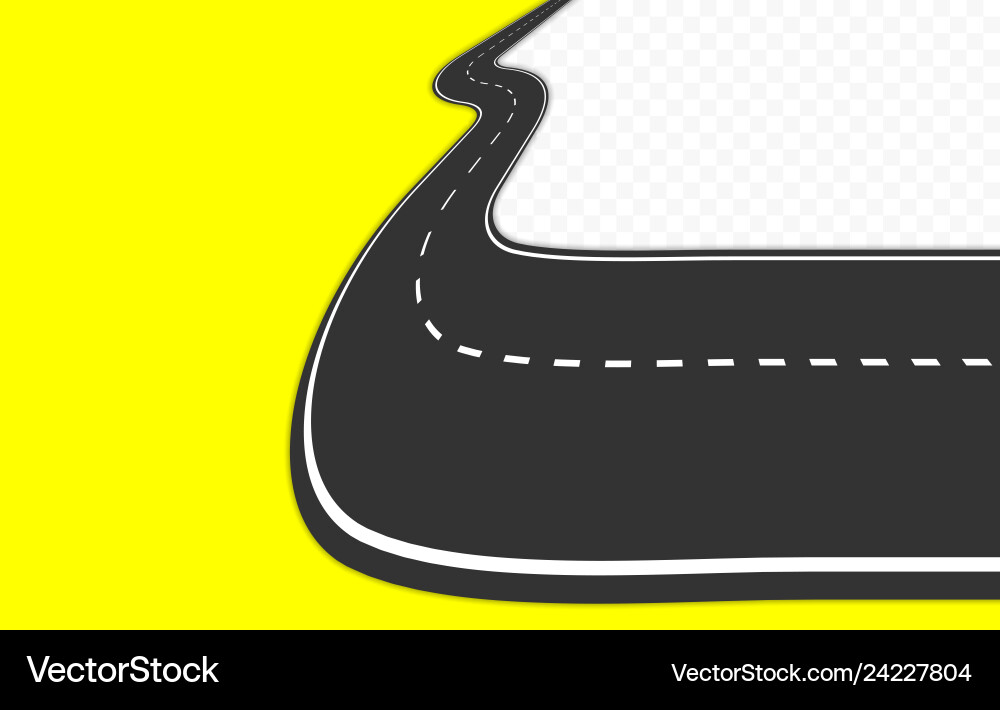 Curved road with markings Royalty Free Vector Image
