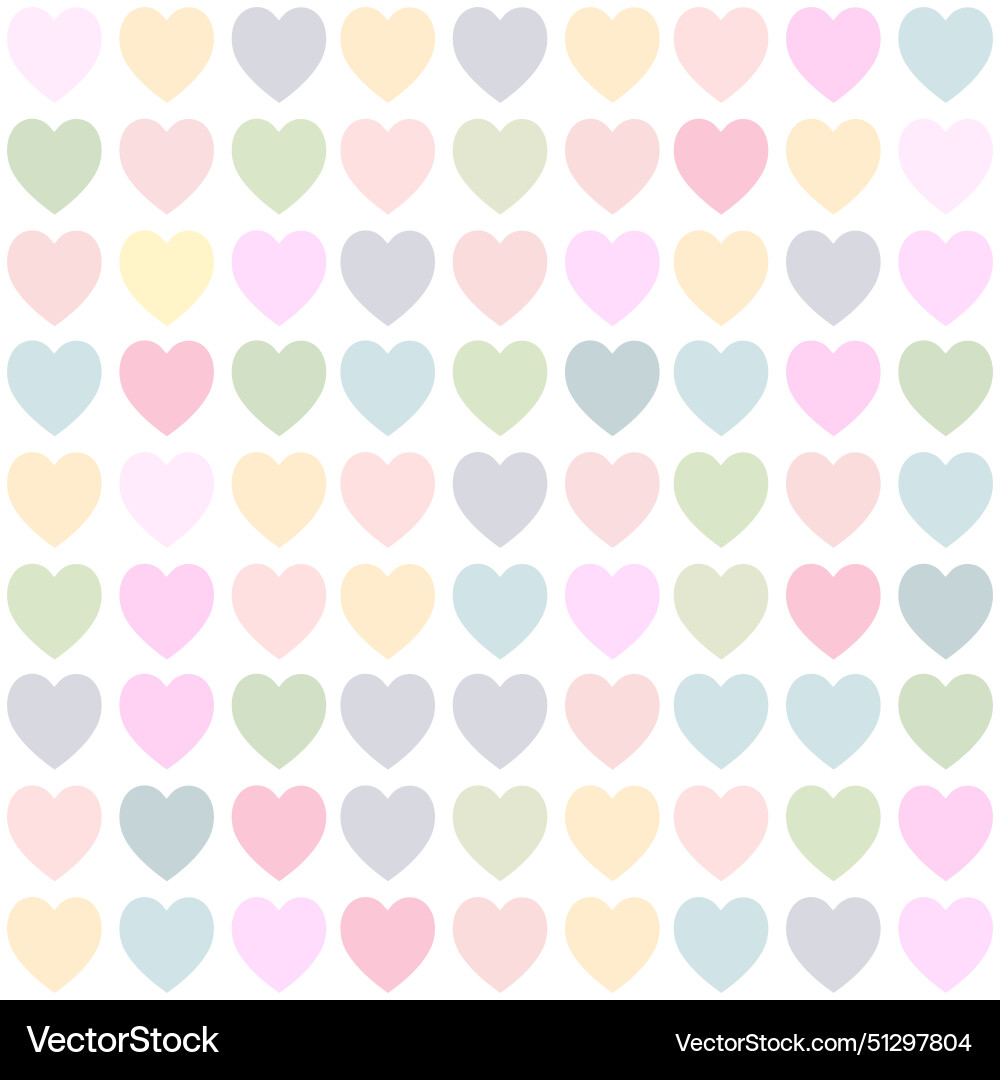 Faded pastels colors hearts seamless pattern Vector Image
