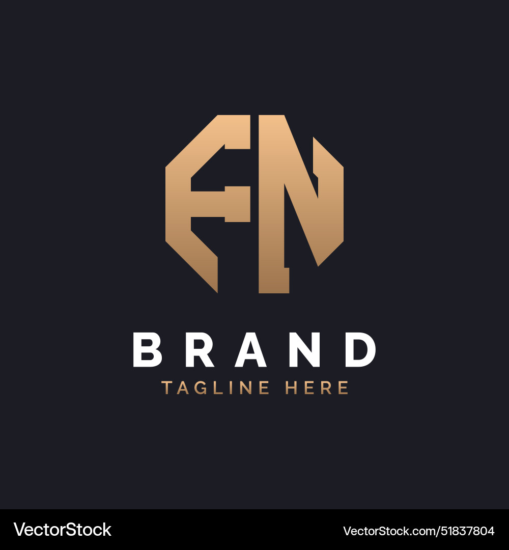 Fn logo design modern minimal elegant and luxury Vector Image