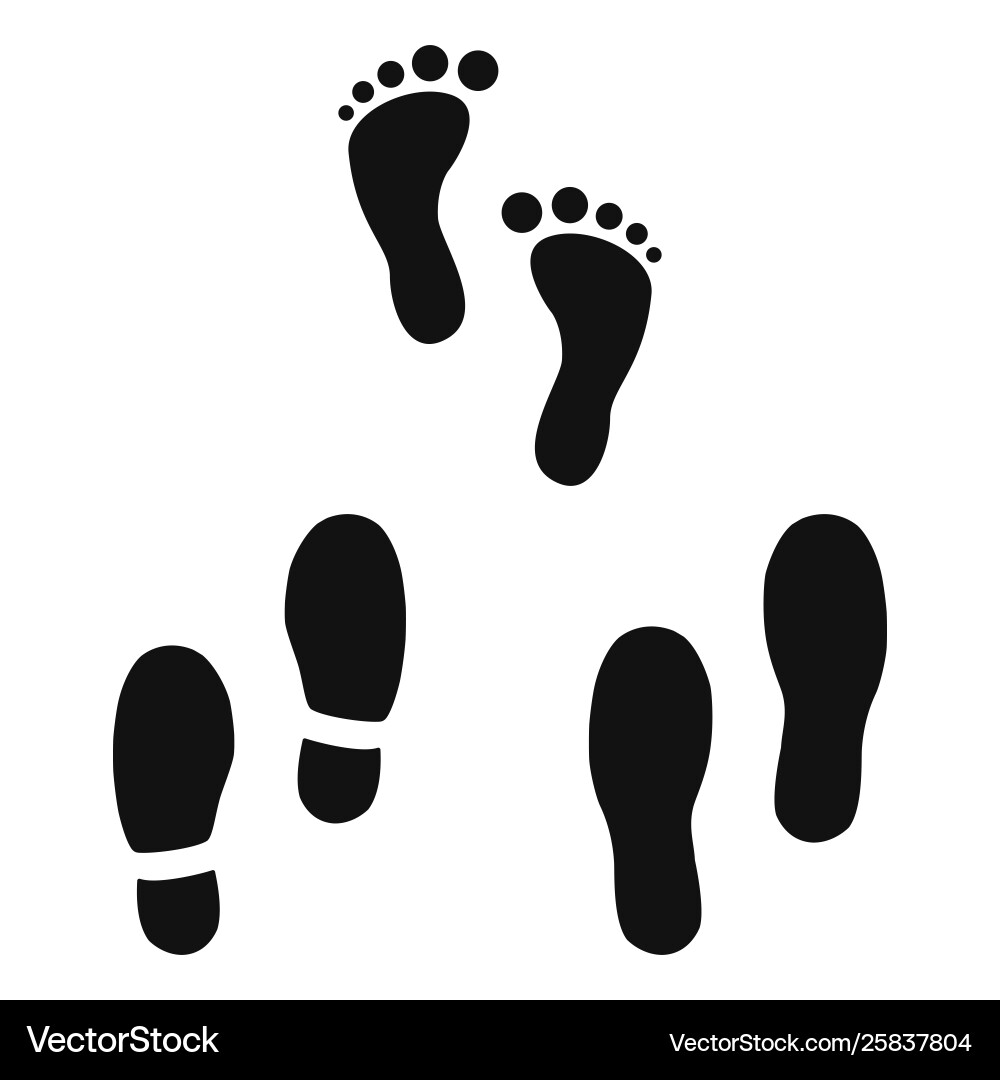Footprints and Footsteps - Human Tracks Royalty Free Vector