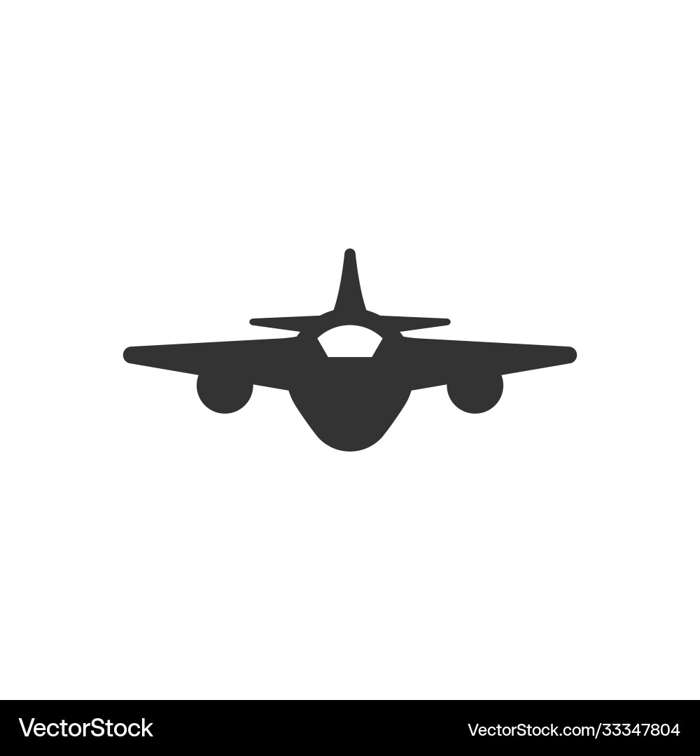 Front view plane glyph icon Royalty Free Vector Image