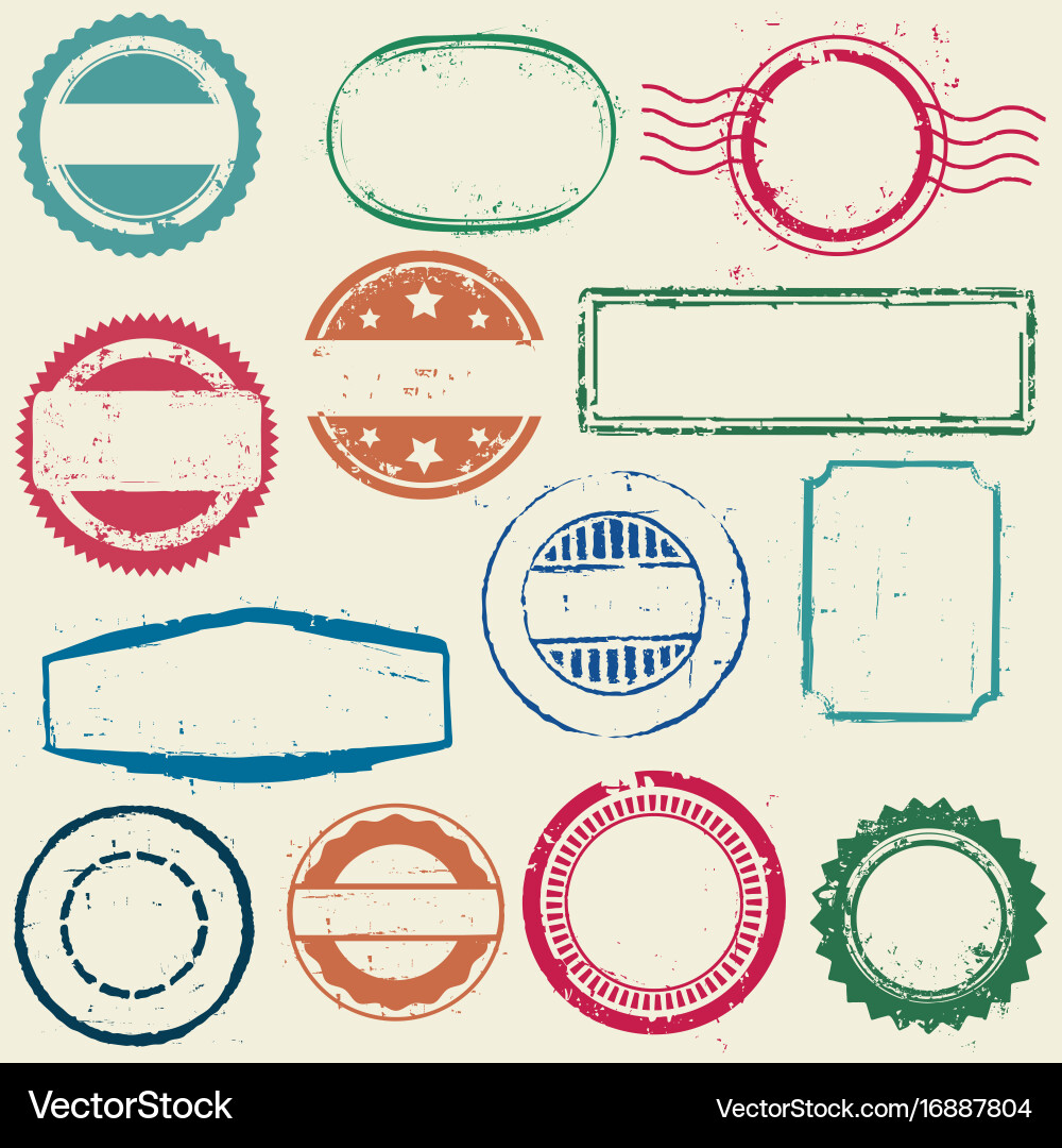 Grunge Stamp Frames Collection Royalty Free Vector Image