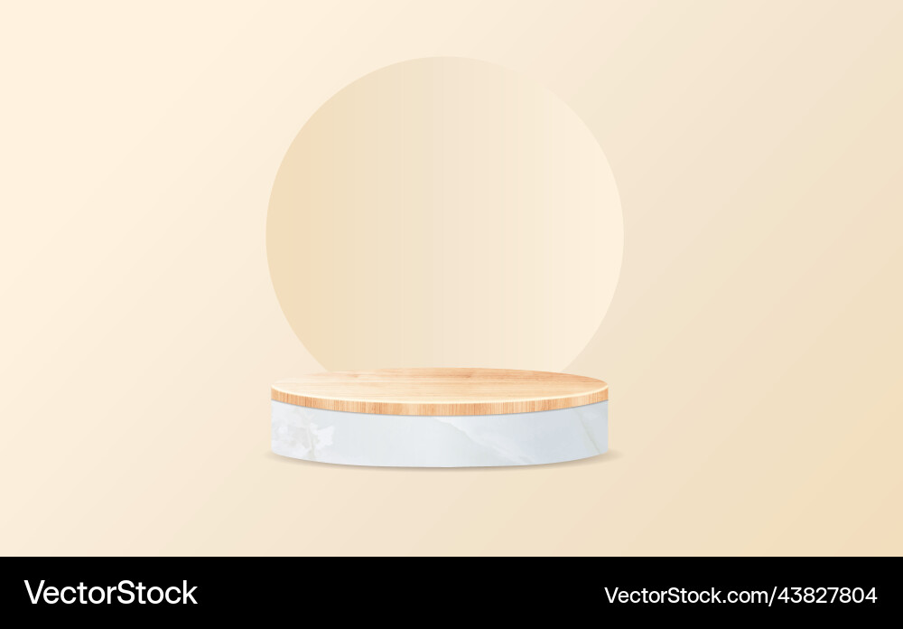 Marble podium with wood table top Royalty Free Vector Image
