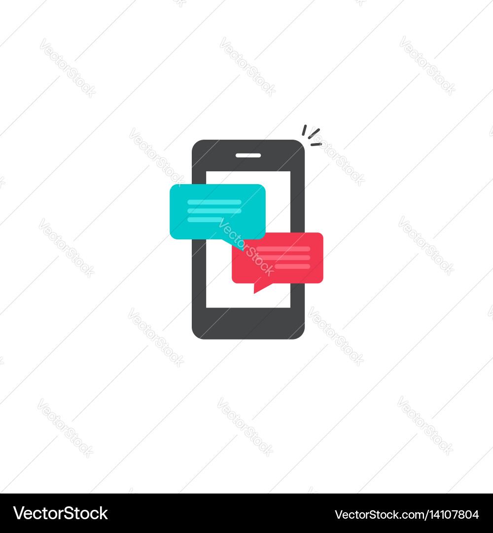 Mobile phone chat message notifications Royalty Free Vector