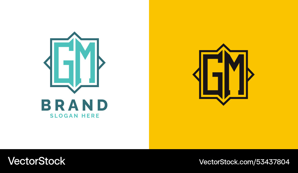 Modern gm monogram logo design initial letter Vector Image