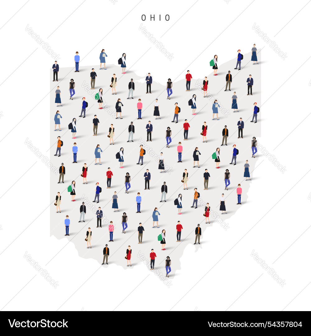 Ohio us state population map large group of Vector Image