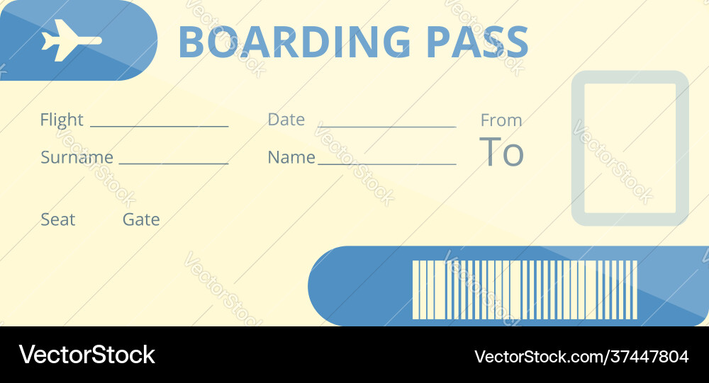 Paper boarding pass icon cartoon style Royalty Free Vector