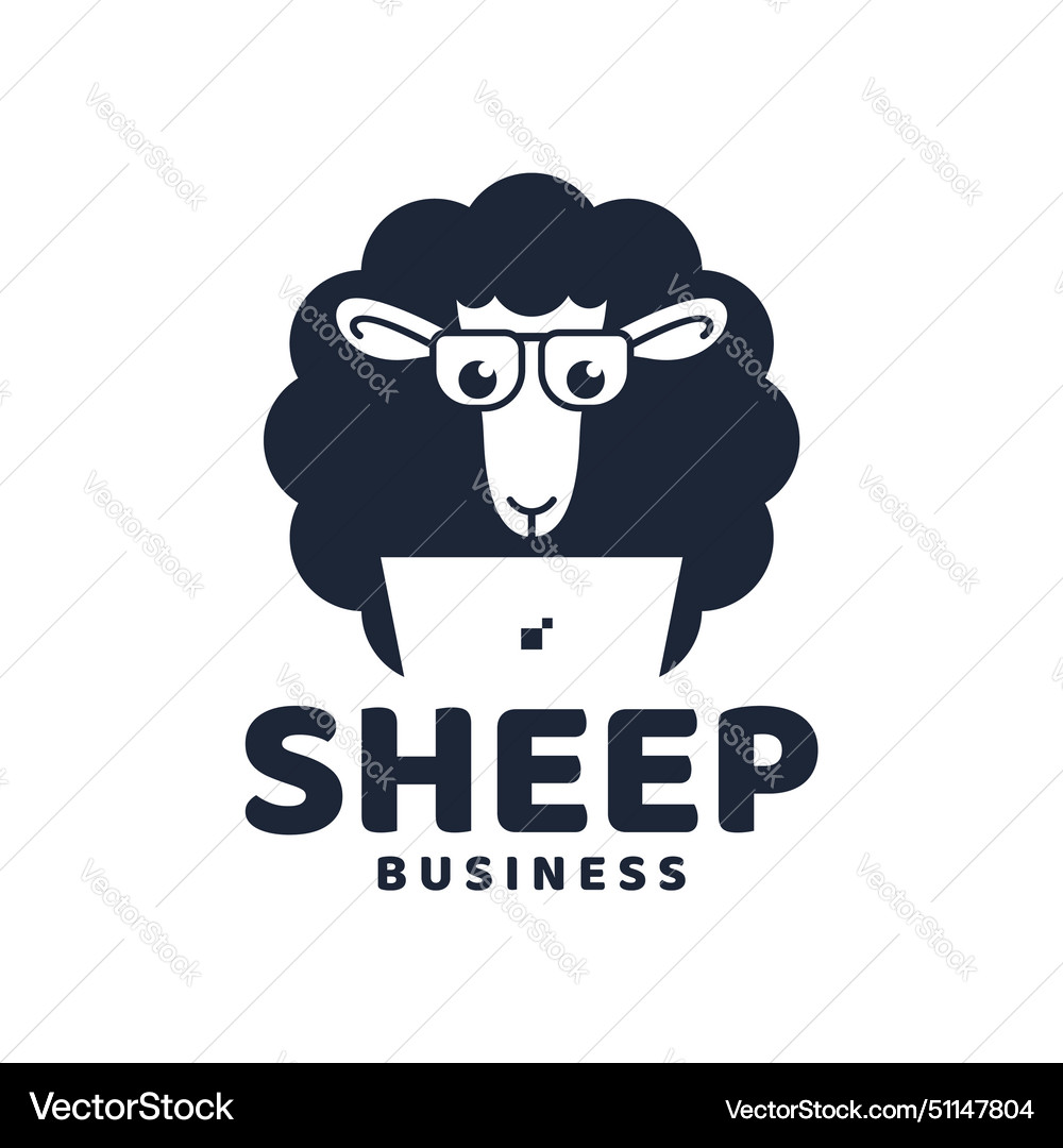Sheep mascot logo design template Royalty Free Vector Image