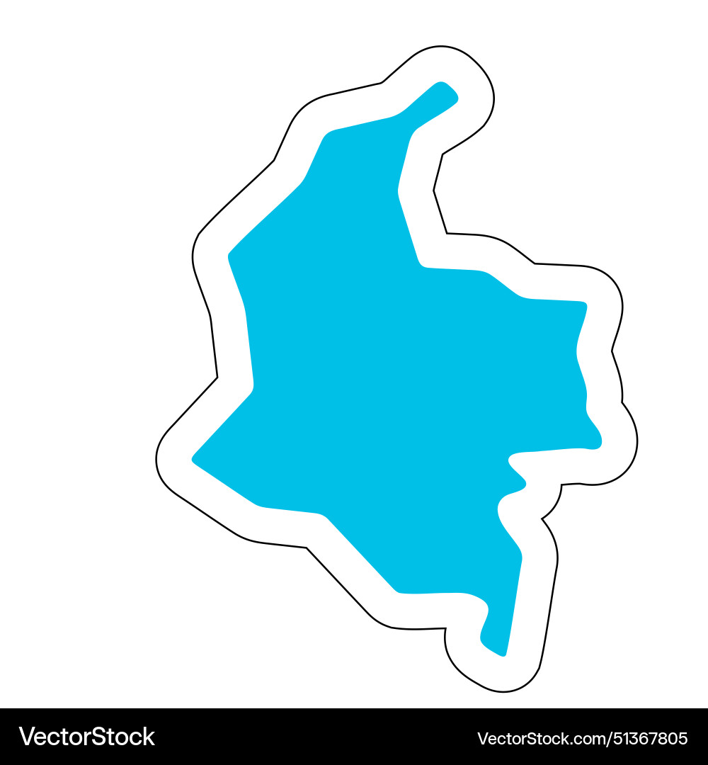 Colombia country map sticker Royalty Free Vector Image