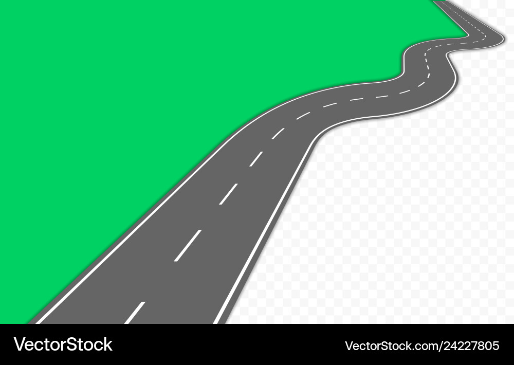 Curved road with markings Royalty Free Vector Image