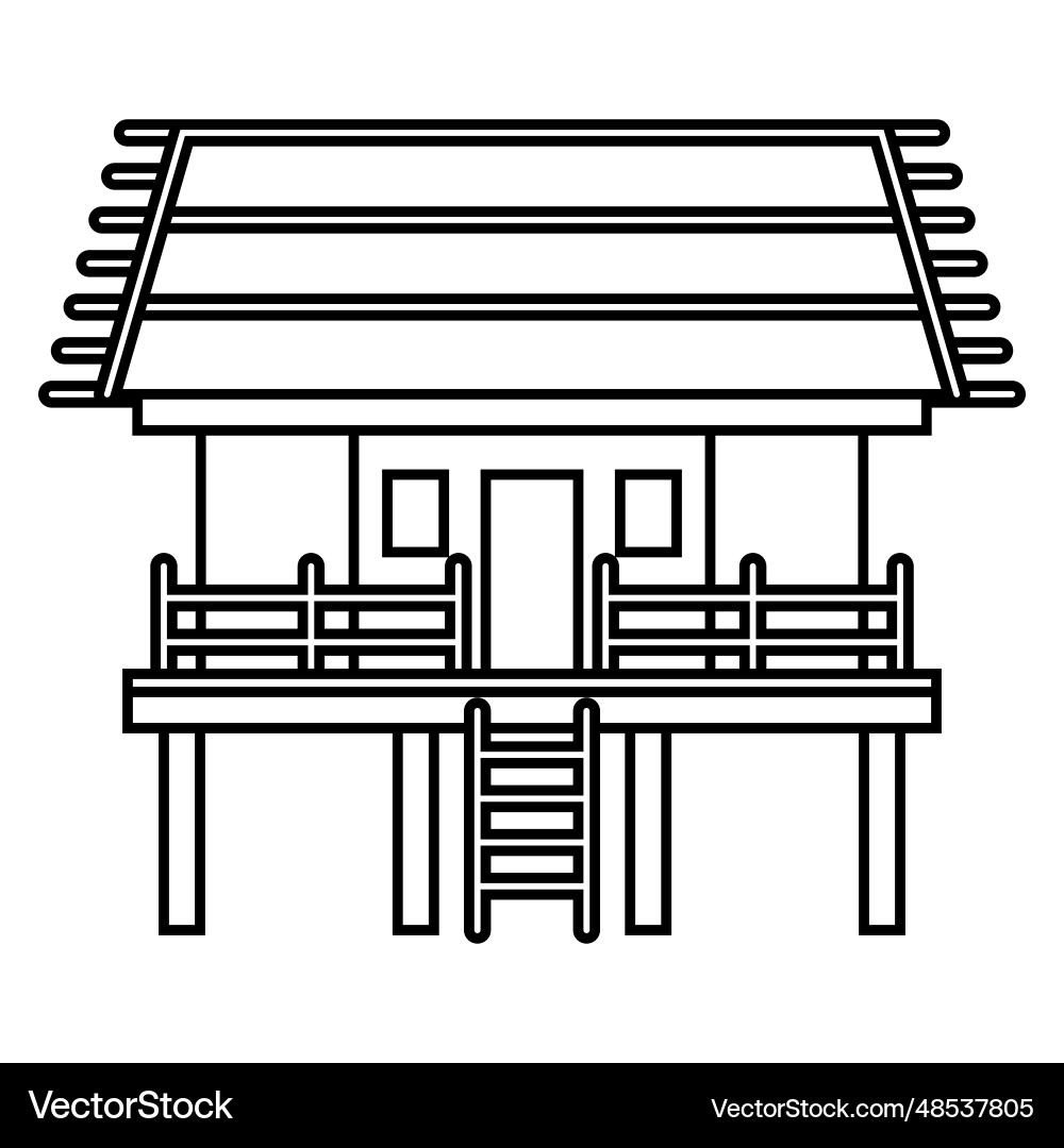 Dayak traditional house design Royalty Free Vector Image