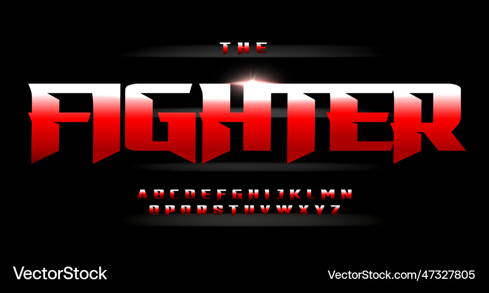 Fighter font bold powerful typeface inspired Vector Image