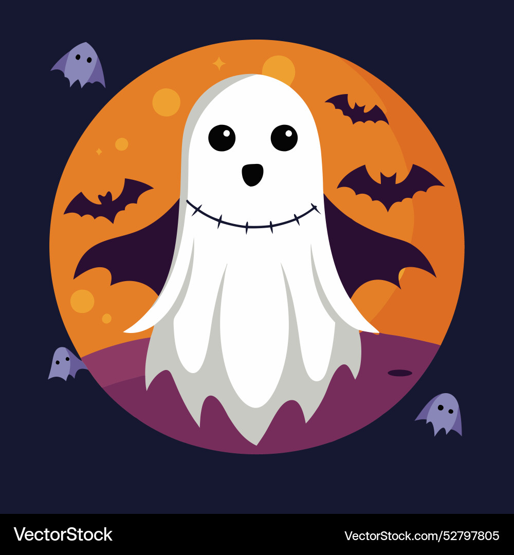 Halloween ghost concept Royalty Free Vector Image