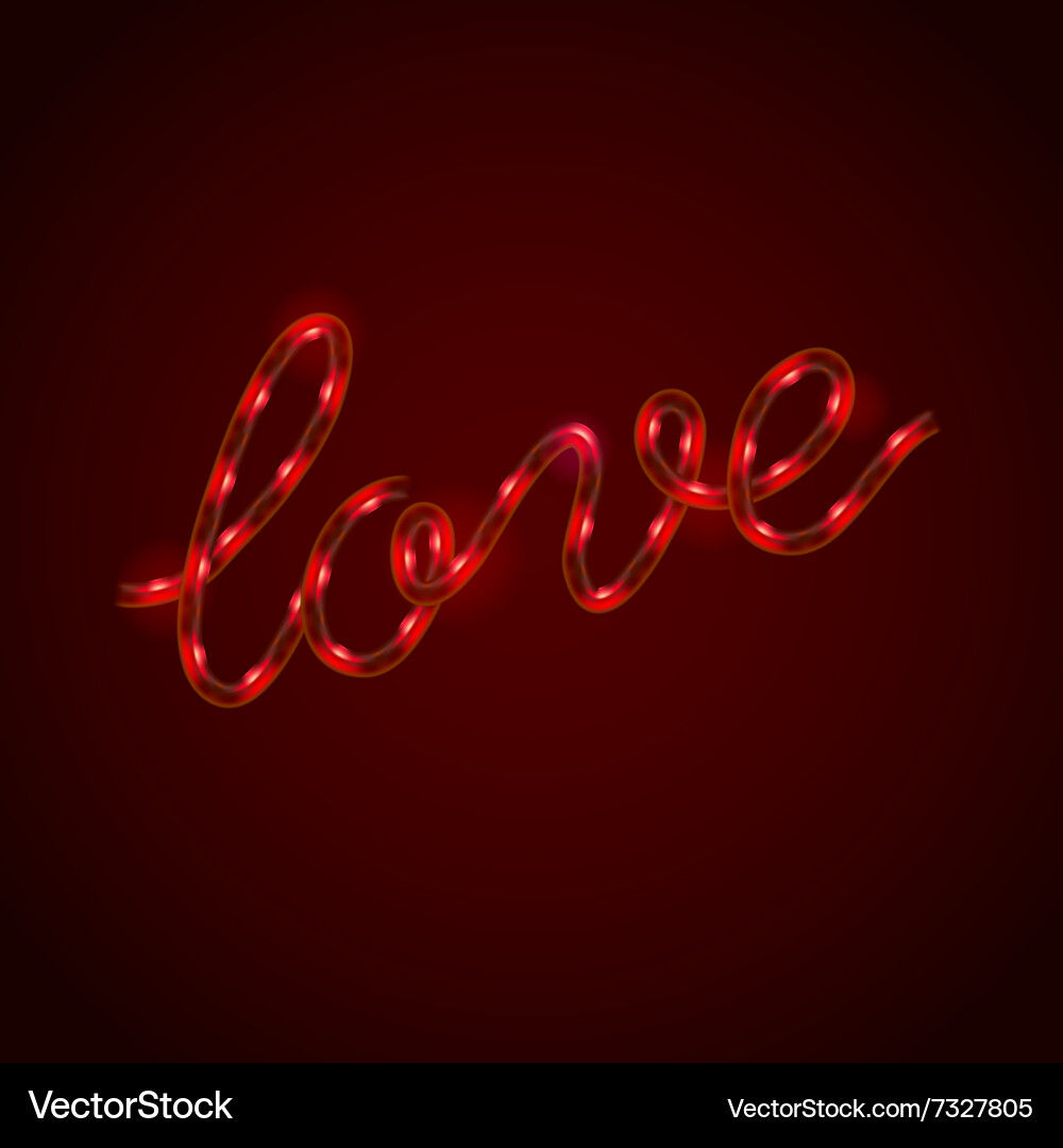 Love - red glowing neon light sign Royalty Free Vector Image
