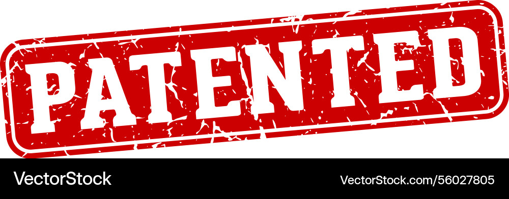 Patented rectangular sign patented stamp Vector Image