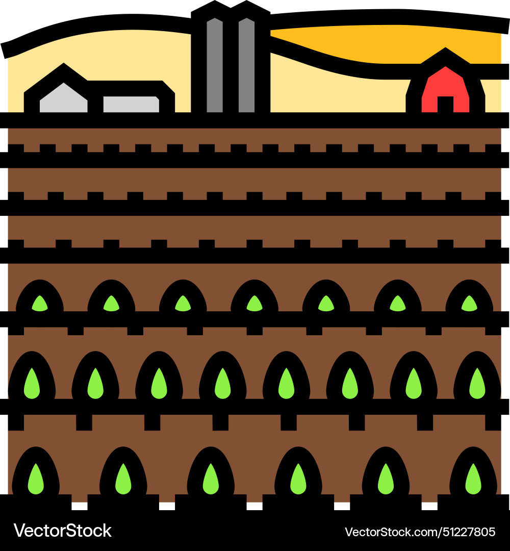 Plantation farm color icon Royalty Free Vector Image