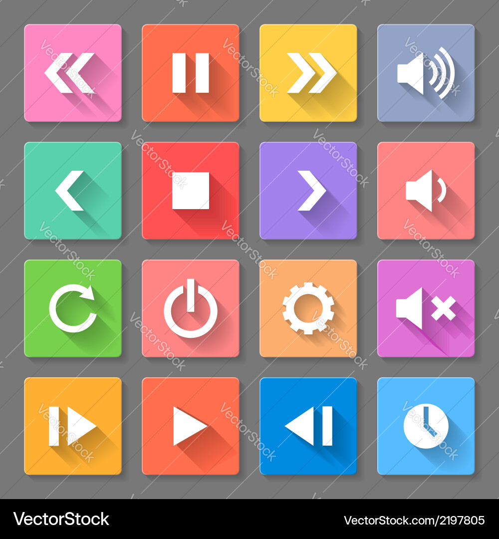 Set of flat icons Royalty Free Vector Image - VectorStock