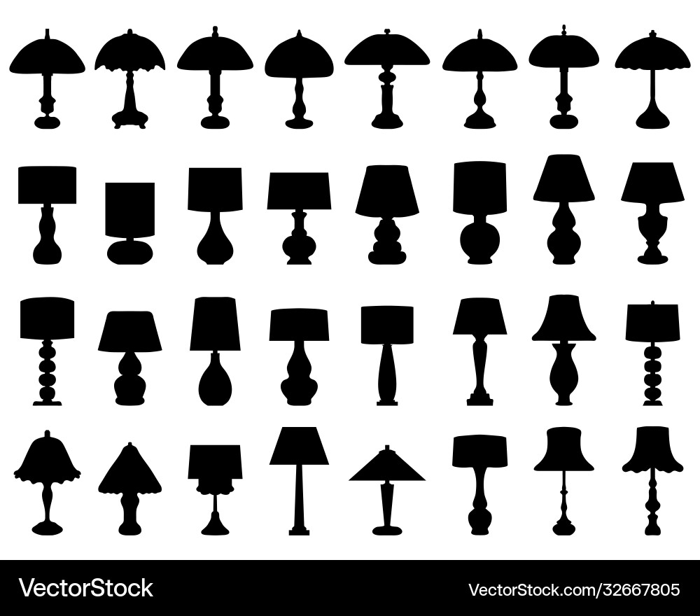 Silhouettes lamps and lighting Royalty Free Vector Image