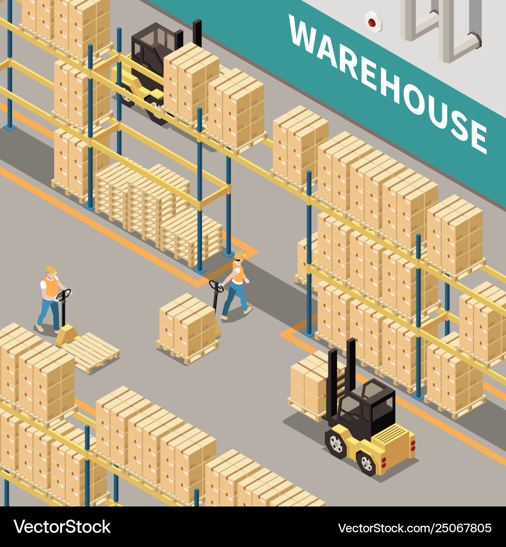 Warehouse Isometric Royalty Free Vector Image Vectorstock