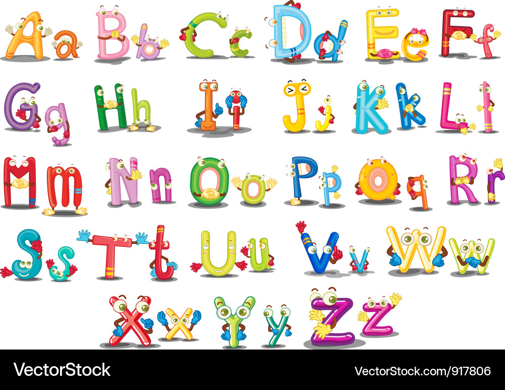 Alphabet characters Royalty Free Vector Image - VectorStock