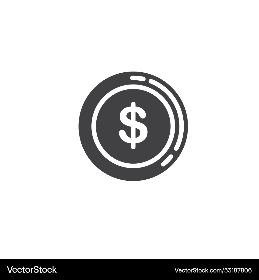 Black money coin icon element design template Vector Image