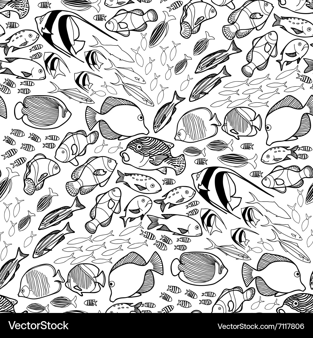 Collection of ocean fish Royalty Free Vector Image